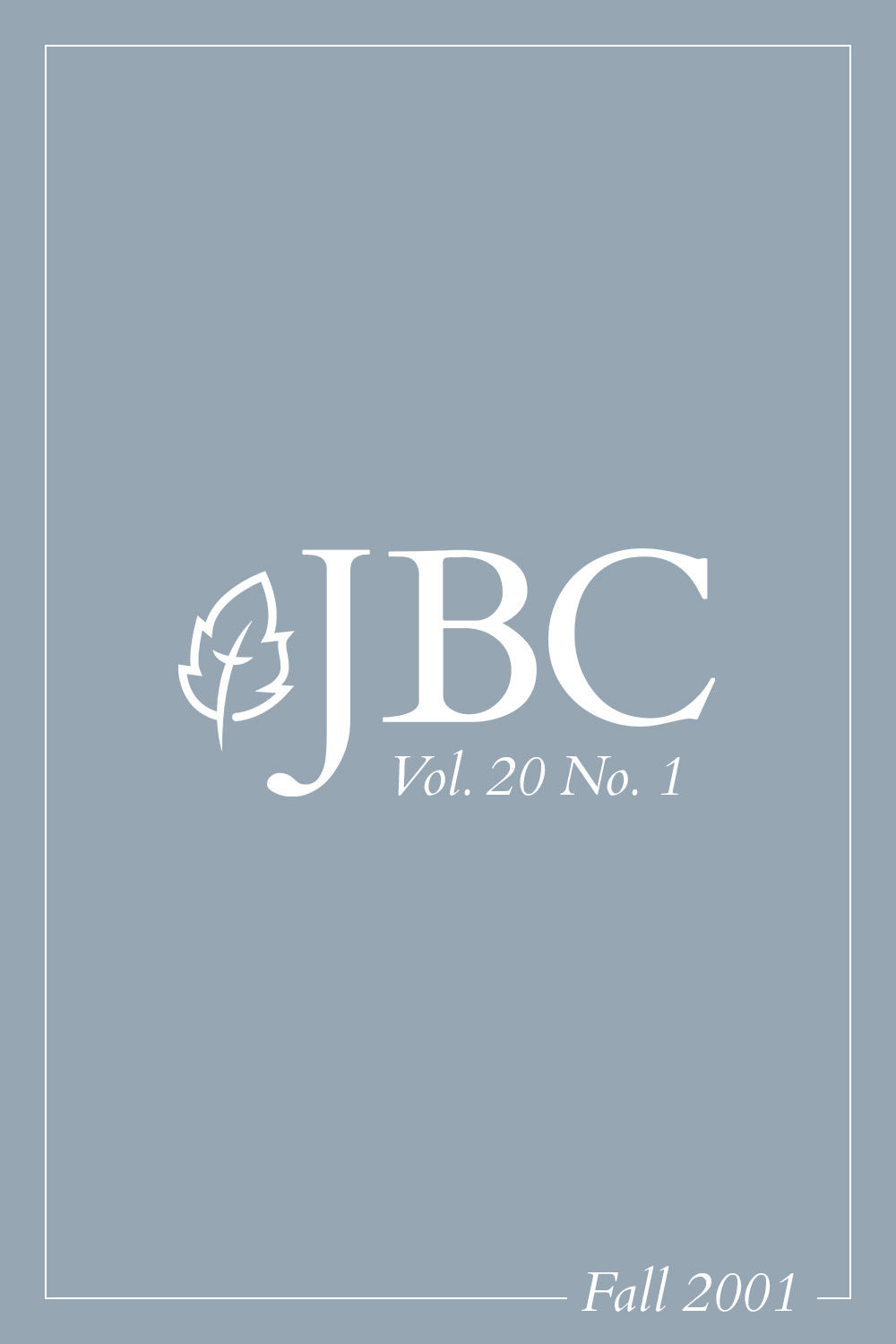 JBC Volume 20:1 (Fall 2001) PDF