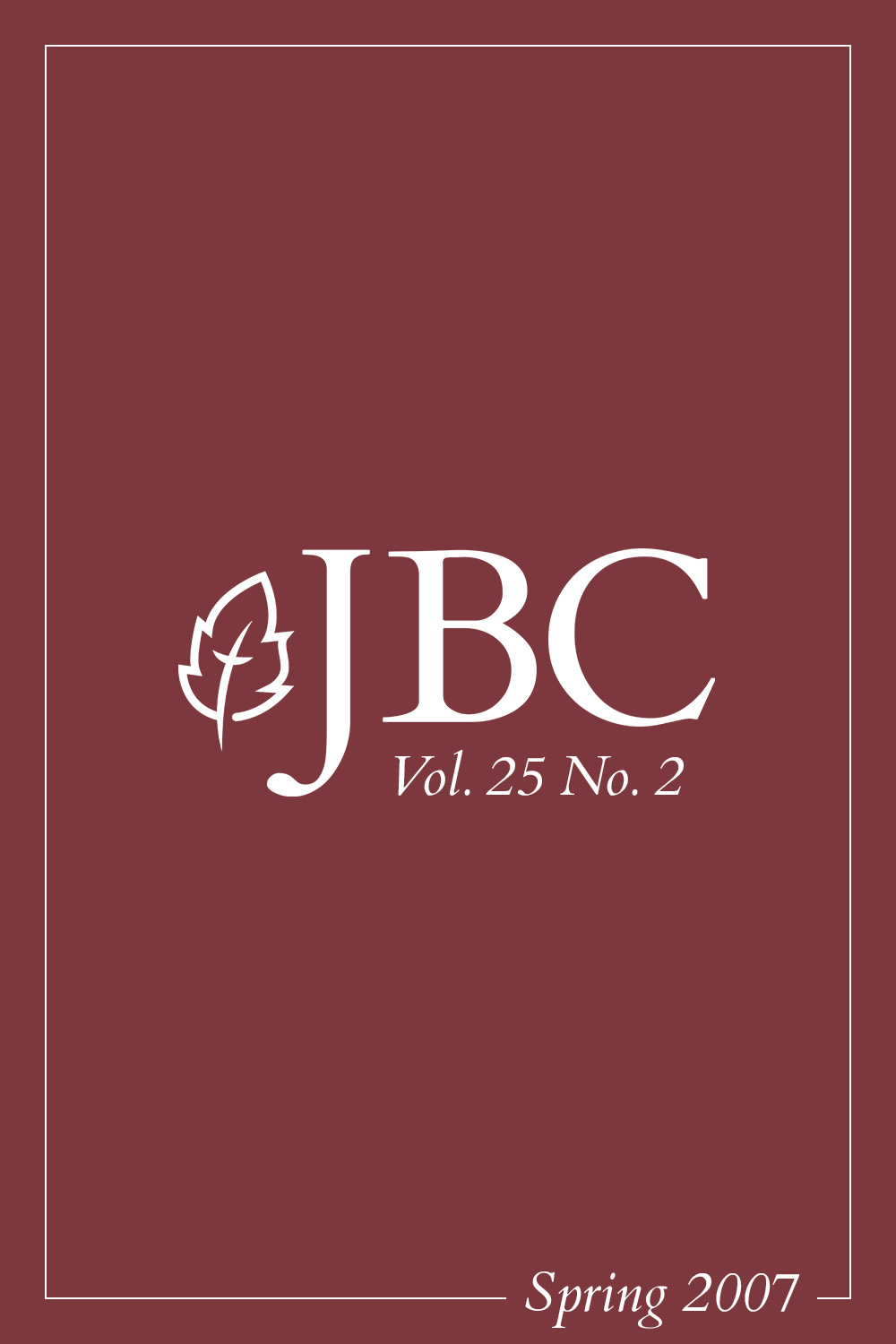 JBC Volume 25:2 (Spring 2007) PDF